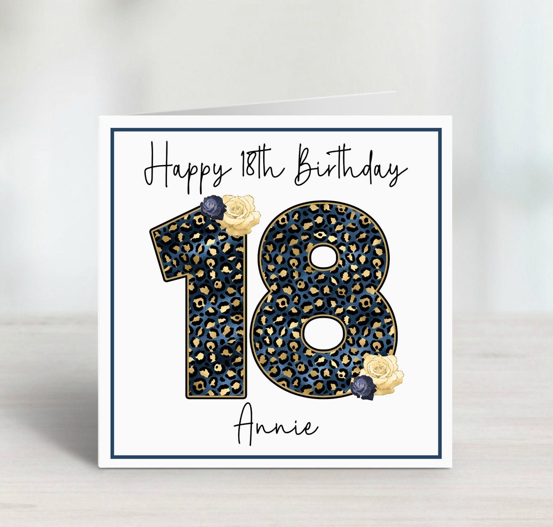 18th Birthday Card, Personalised Card, 18th Birthday, Card for Her ...