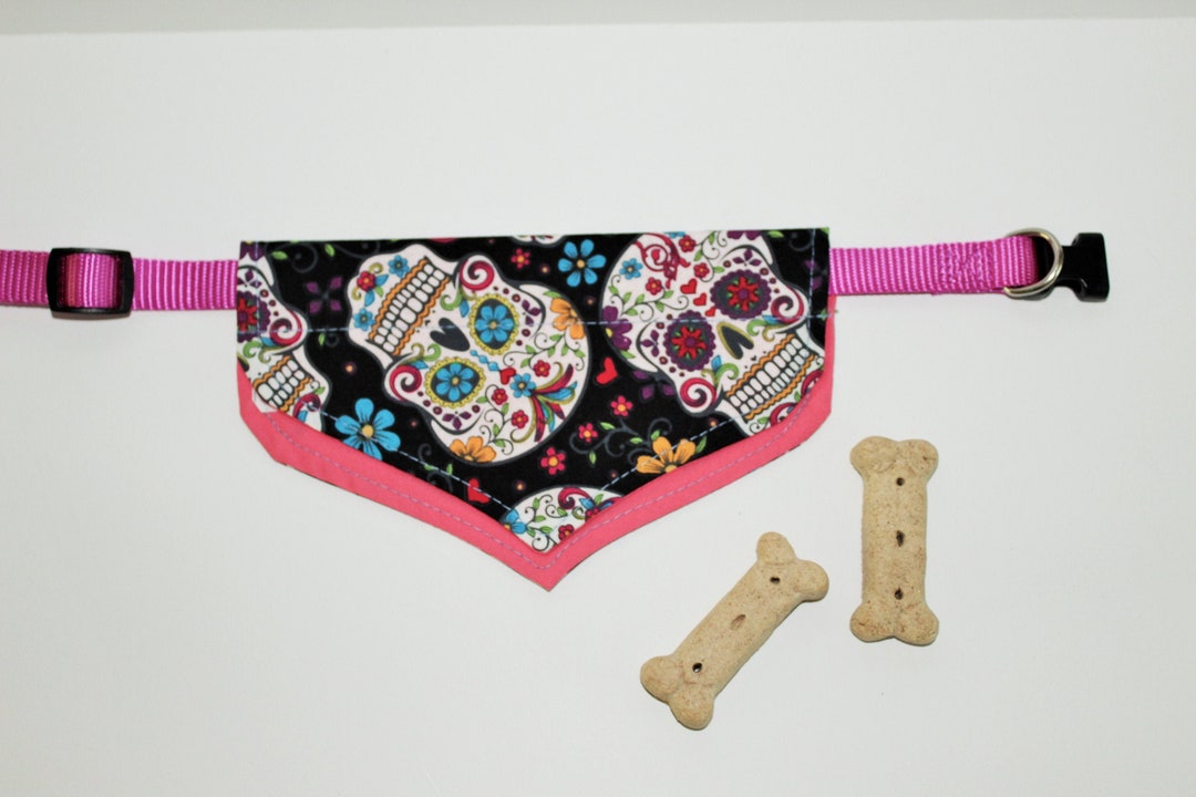 Sugar Skulls Dog Bandana, Calavera Pet Bandana, Dog Gift, Pet Clothing ...