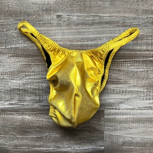 Custom Men's Bodybuilding Posing Trunks - Yellow Shimmer - Competition ...