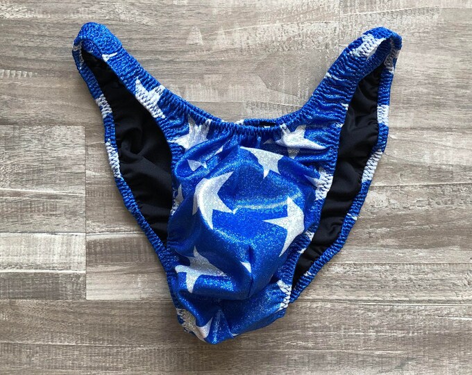 Custom Men's Bodybuilding Posing Trunks - Royal Blue Stars - NPC, IFBB ...