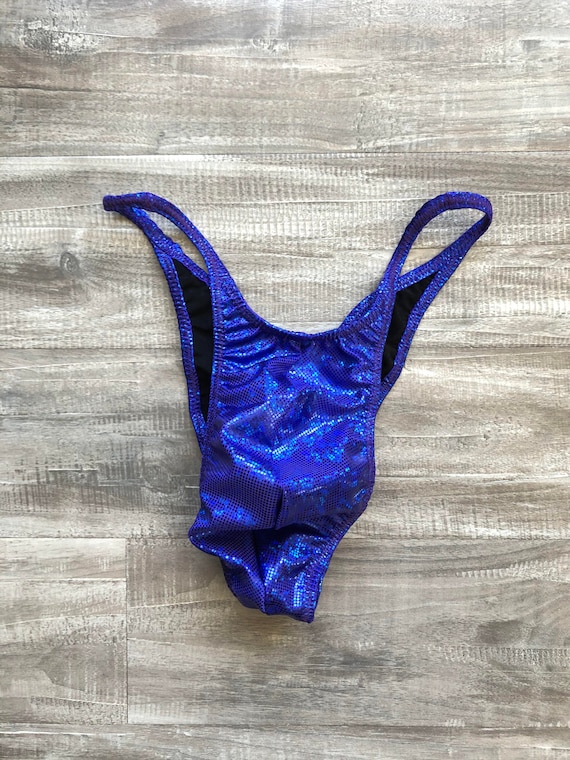 Custom Mens Bodybuilding Posing Trunks Bluepurple Etsy