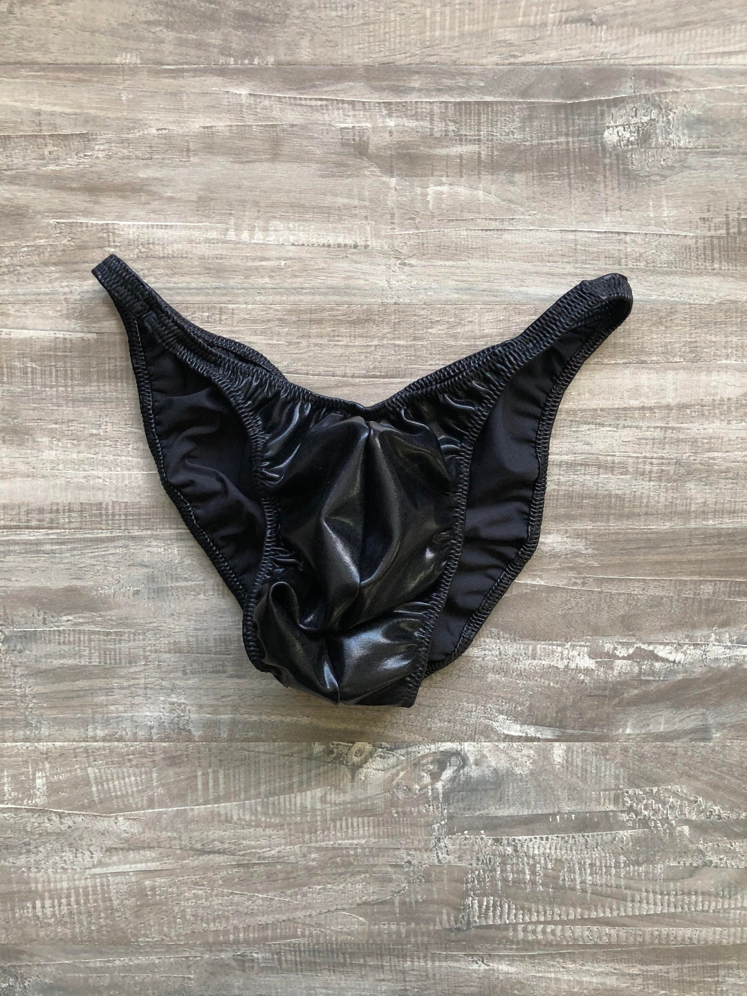 Custom Men's Bodybuilding Posing Trunks - Slick Black - Competition ...