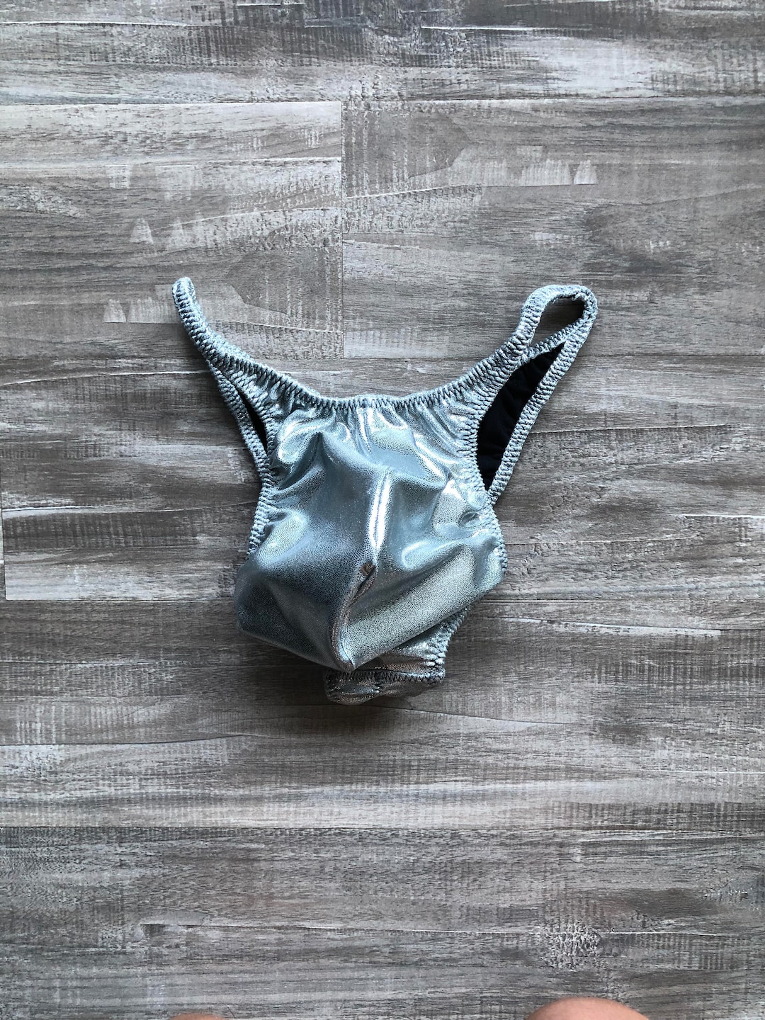 Custom Men's Bodybuilding Posing Trunks - Silver Shimmer - Competition ...