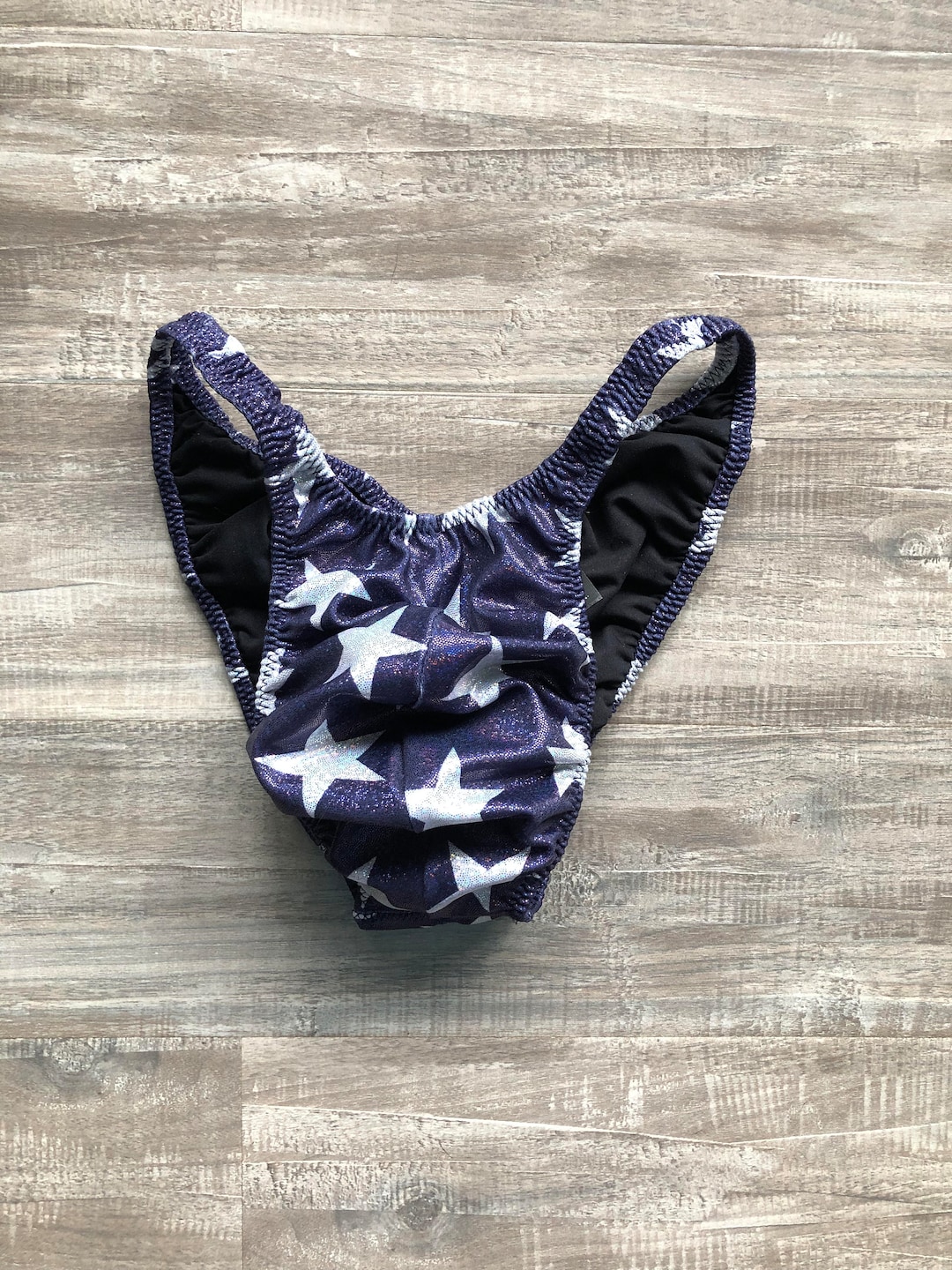 Custom Men's Bodybuilding Posing Trunks - Navy Blue Stars - Competition ...