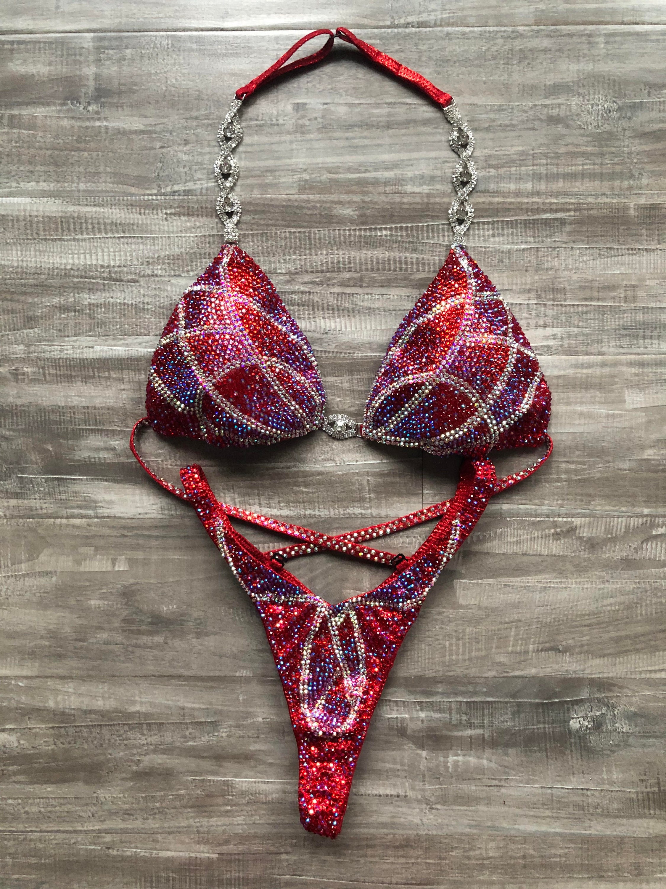 Competition Suit Red Shimmer Ombre / NPC IFBB OCB - Etsy