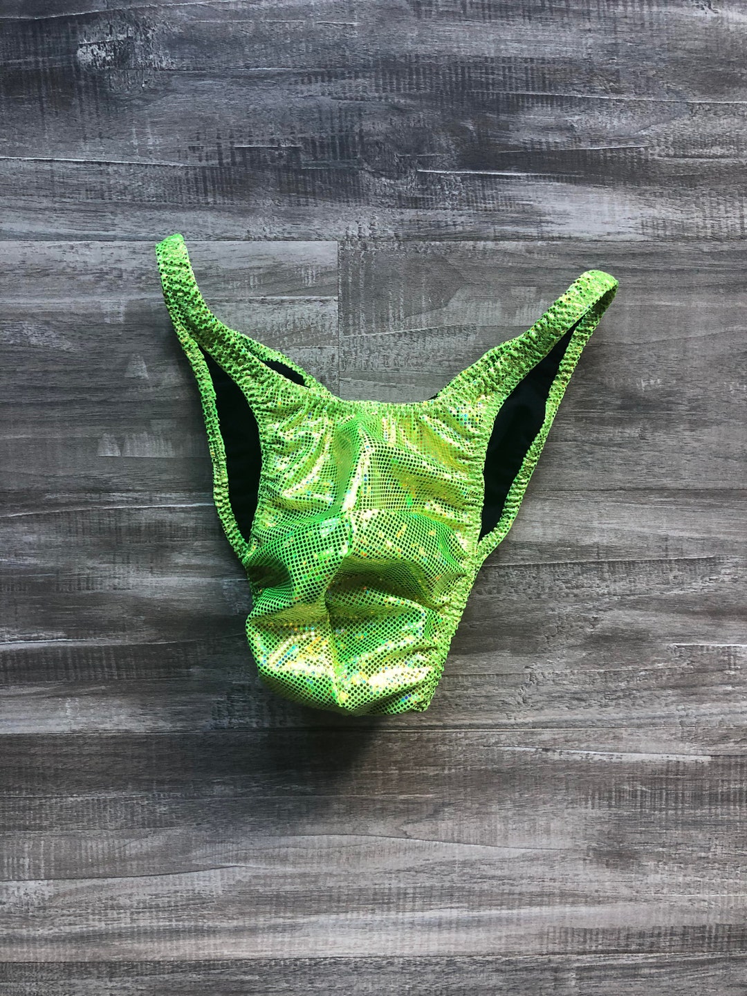 Custom Men's Bodybuilding Posing Trunks - Lemon Lime Green ...