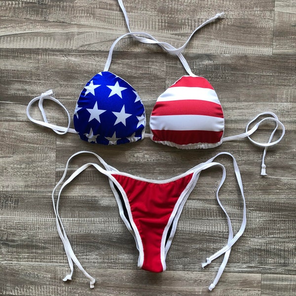 American Flag Bikini - Etsy