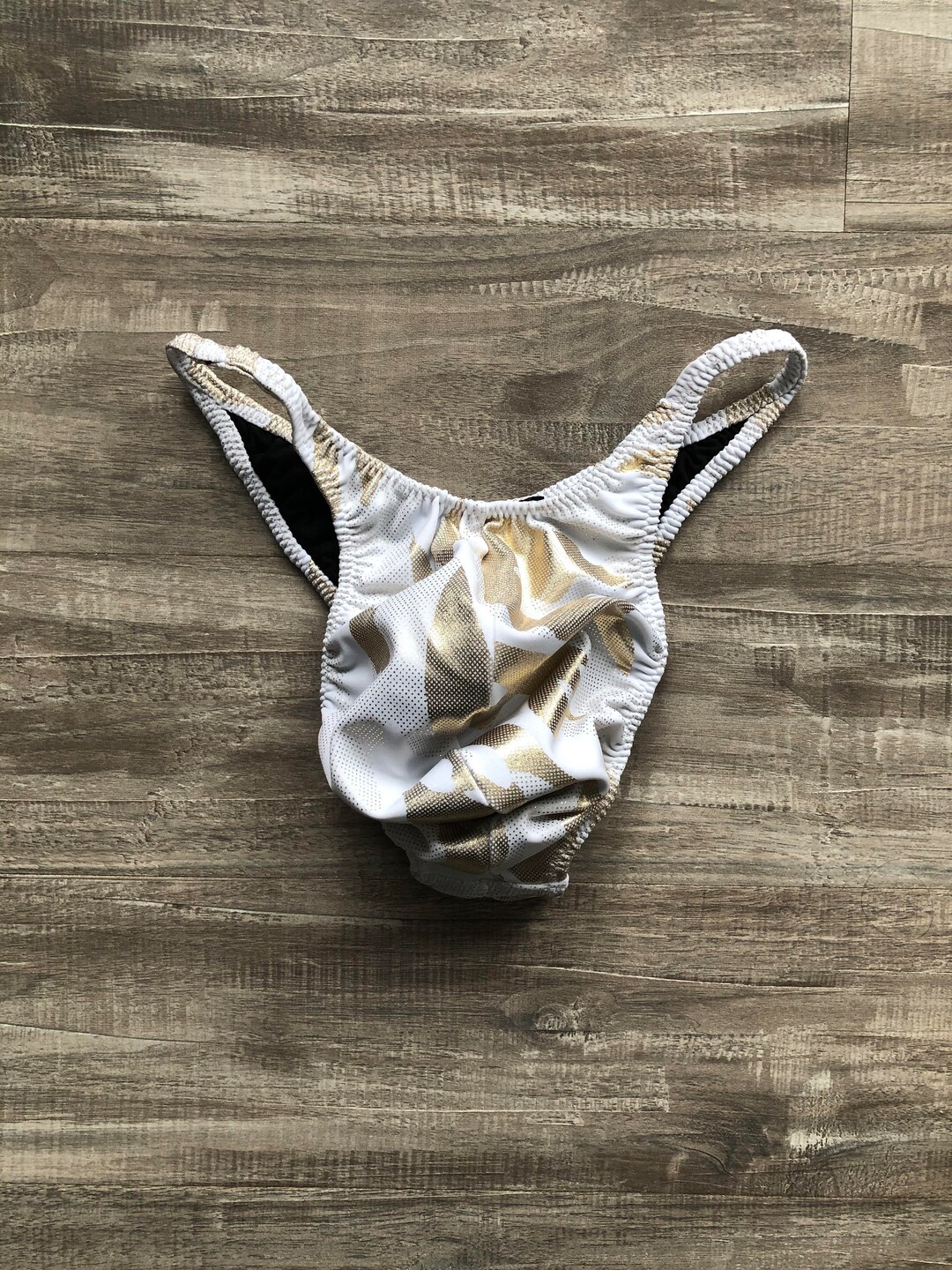 Custom Men's Bodybuilding Posing Trunks - White Gold Camo - Competition ...