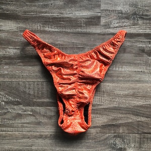 Custom Men's Bodybuilding Posing Trunks - Orange Shimmer - Competition ...