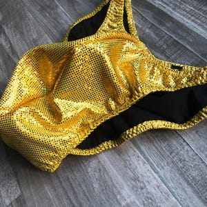 Custom Men's Bodybuilding Posing Trunks - Yellow - Competition Trunks ...