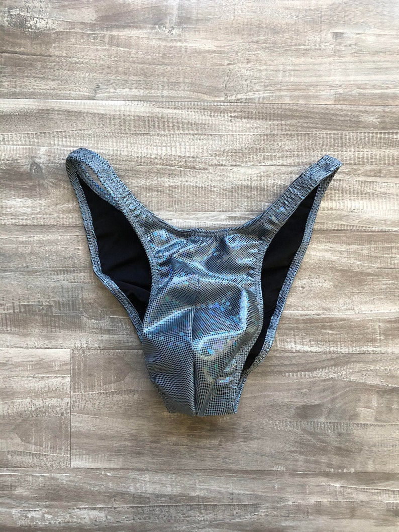 Custom Men's Bodybuilding Posing Trunks Grey Hologram | Etsy