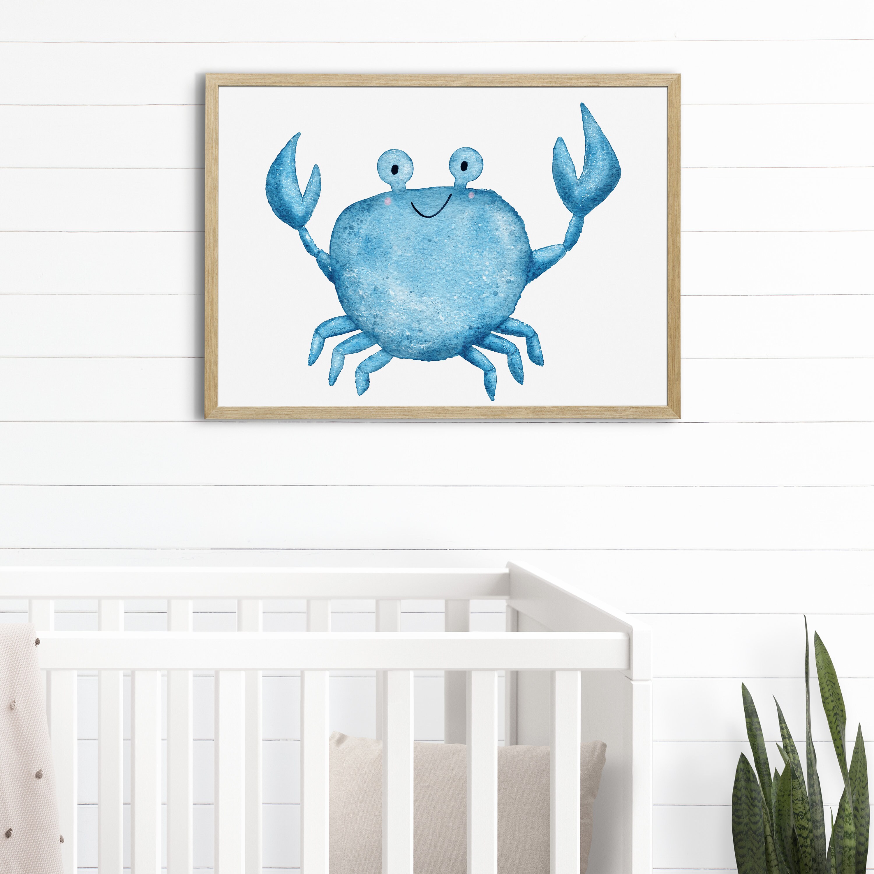 Sea Animals Watercolor, Cute Underwater Wall Print for Kids, Instant ...