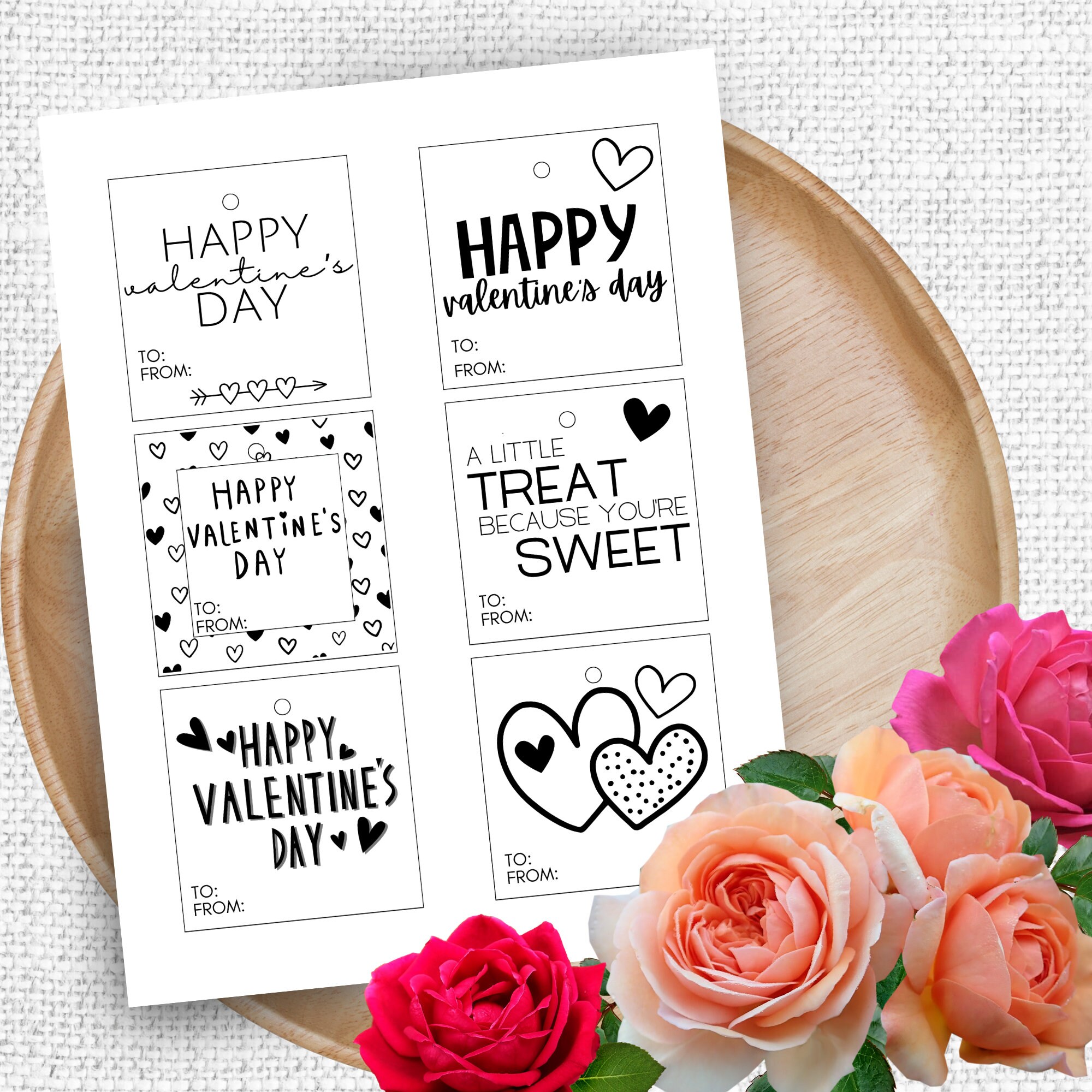 Modern Valentine's Day Gift Tag Template, Edit With Canva, Personalized ...