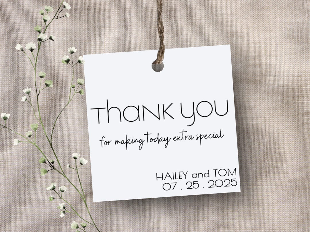 Thank You Wedding Favor Gift Tag Template, Edit With Canva ...