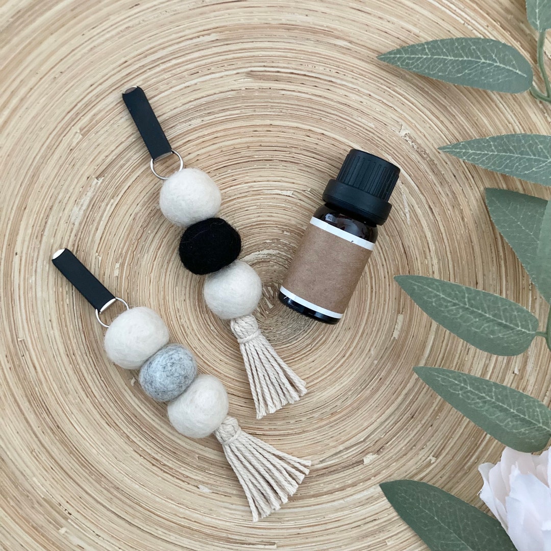 Car Air Freshener, Car Air Vent Essential Oil Diffuser, Felt Ball Car ...