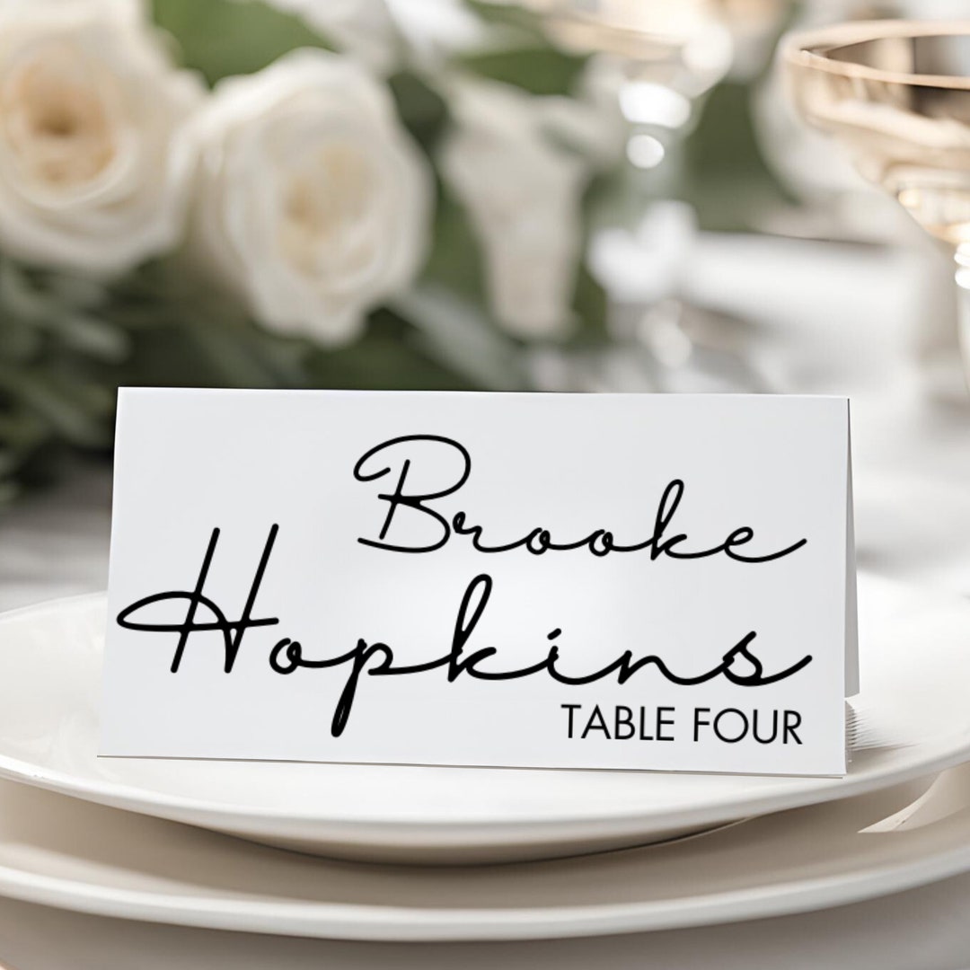 Personalized Folded Place Cards for Wedding, Customized Tented Place ...