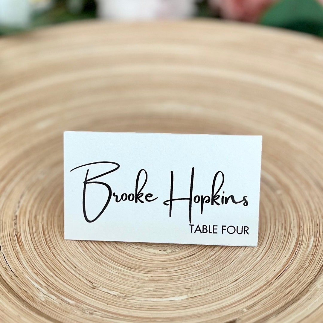 Personalized Folded Place Cards for Wedding, Customized Tented Place ...