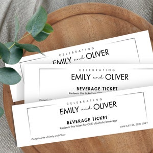 Wedding Bar Sign and Drink Tickets, Event Signage, Wedding Guest Bar ...