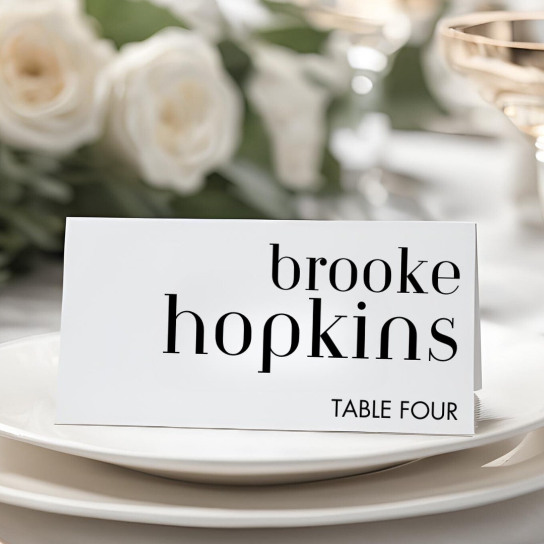 Personalized Folded Place Cards for Wedding, Customized Tented Place ...