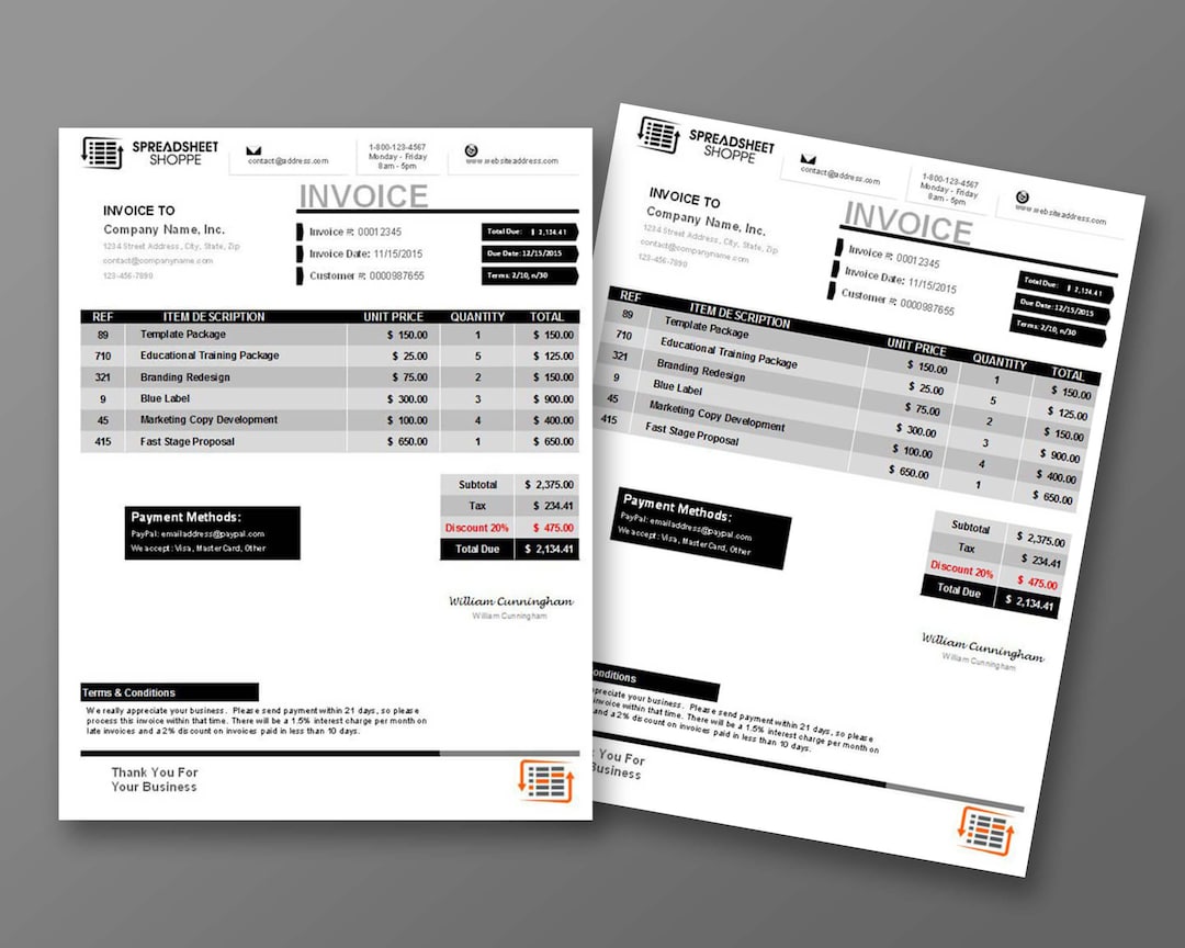 Premium Invoice Template - Everest Collection (black) - Etsy