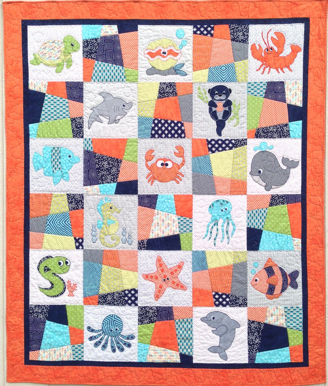 PAPER Ocean Friends Applique Quilt Pattern - Etsy