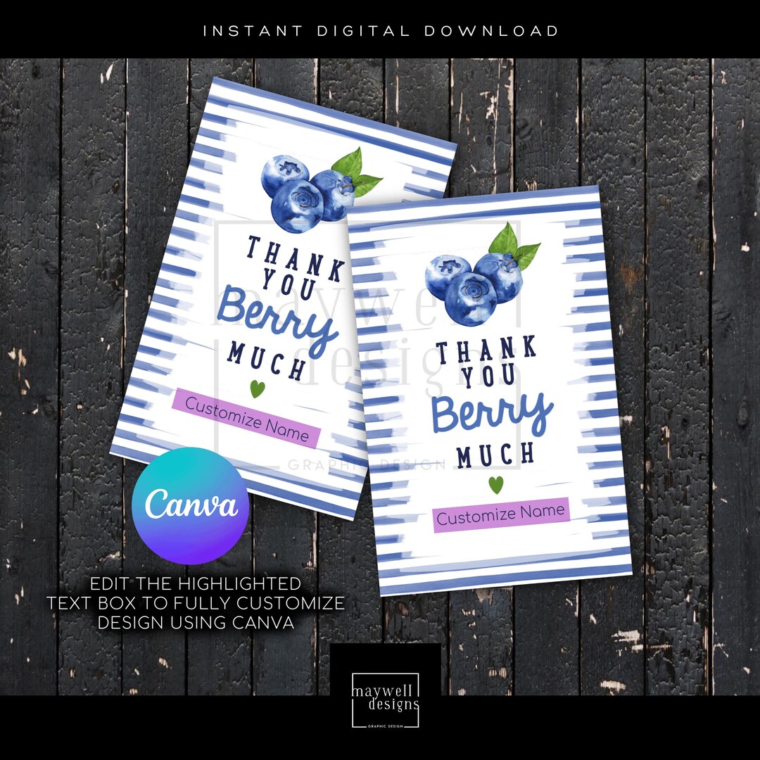 Thank You Berry Much Tag, Thank You Very Much Tag, Berry Thanks ...