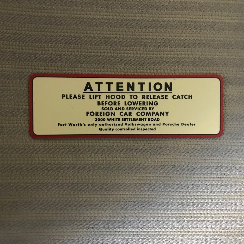 Hood Prop Warning magnet Type - Etsy