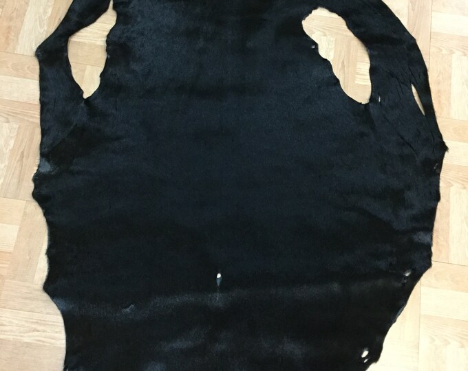 Tanned Dyed Black Seal Skin Hide Fur Pelt Craft Lot Fly Tying Trim ...