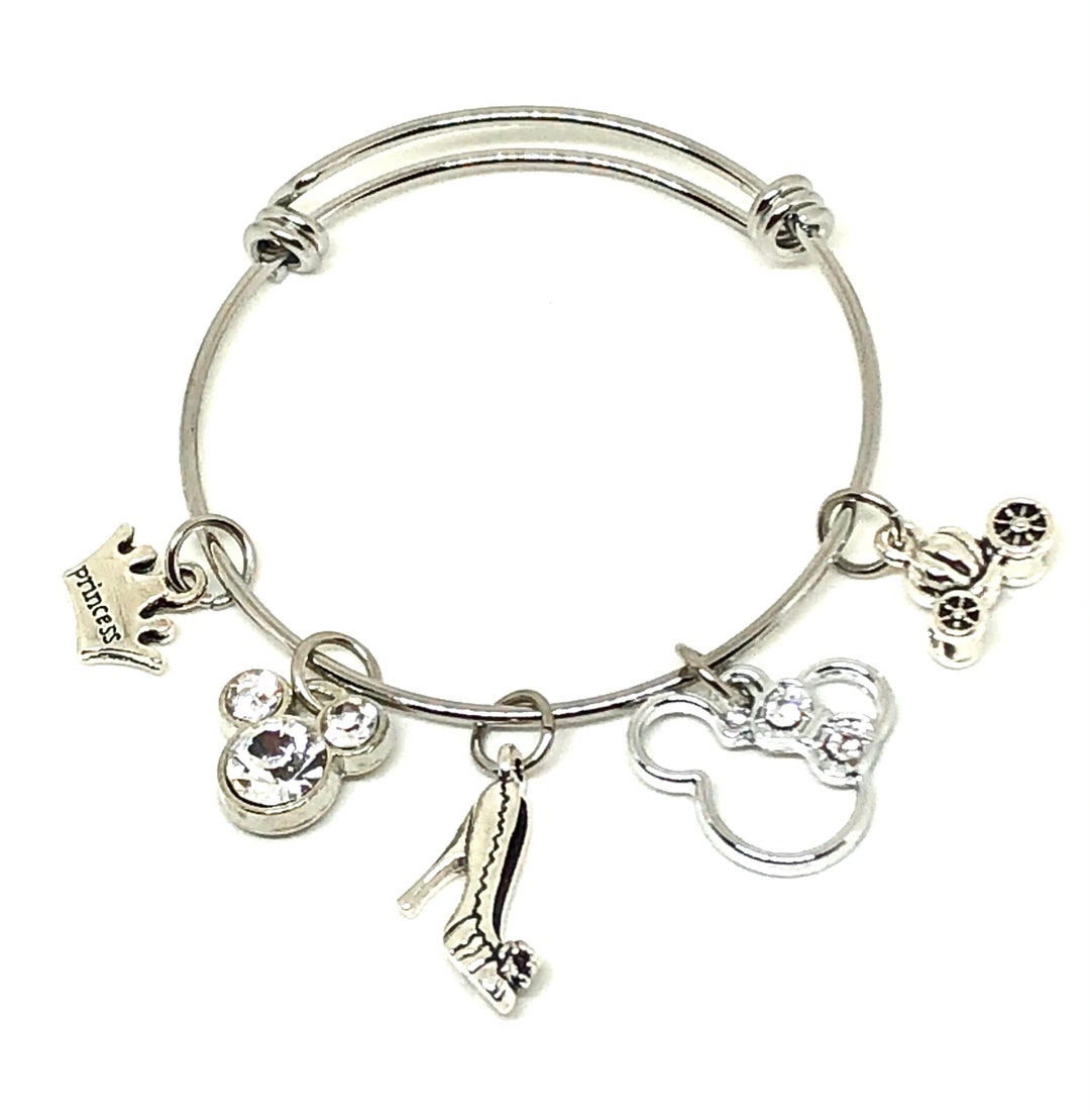 Princess Charm Bracelet, Mouse Princess Bracelet, Princess Jewelry ...