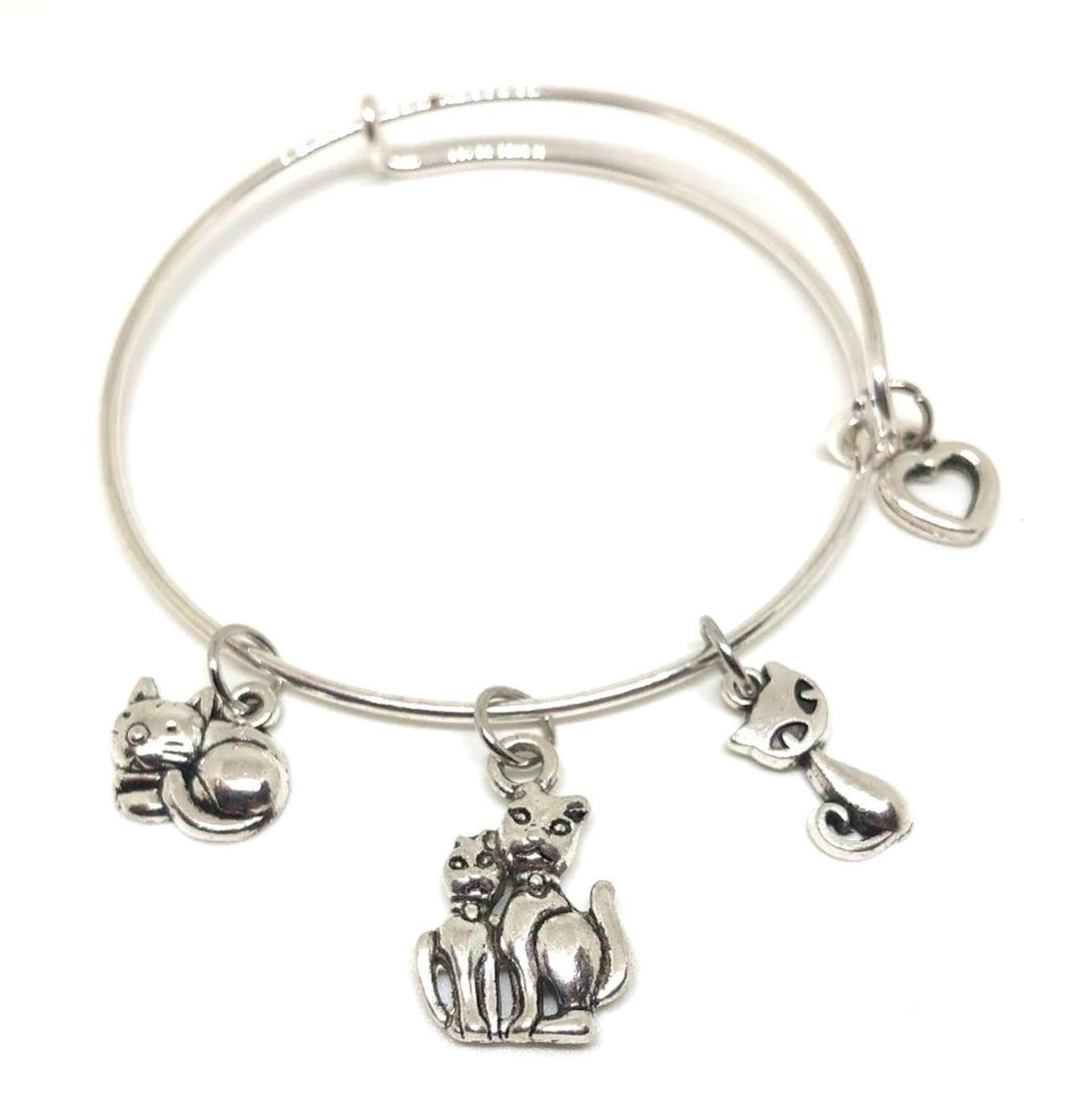 Cat Bracelet Cat Charm Bracelet Cat Jewelry Pet Jewelry - Etsy