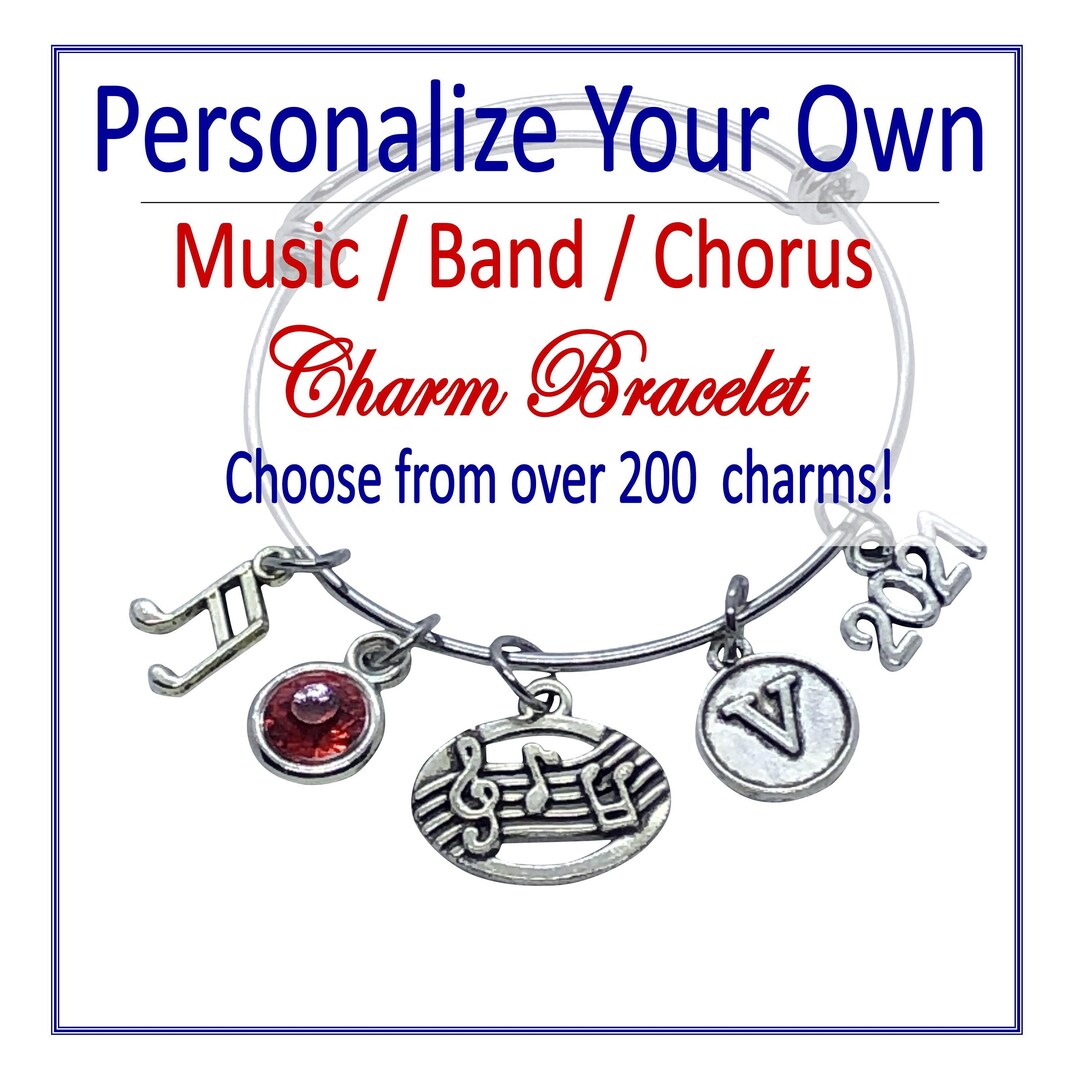 CREATE YOUR OWN Music Bracelet, Music Charm Bracelet, Music Jewelry ...