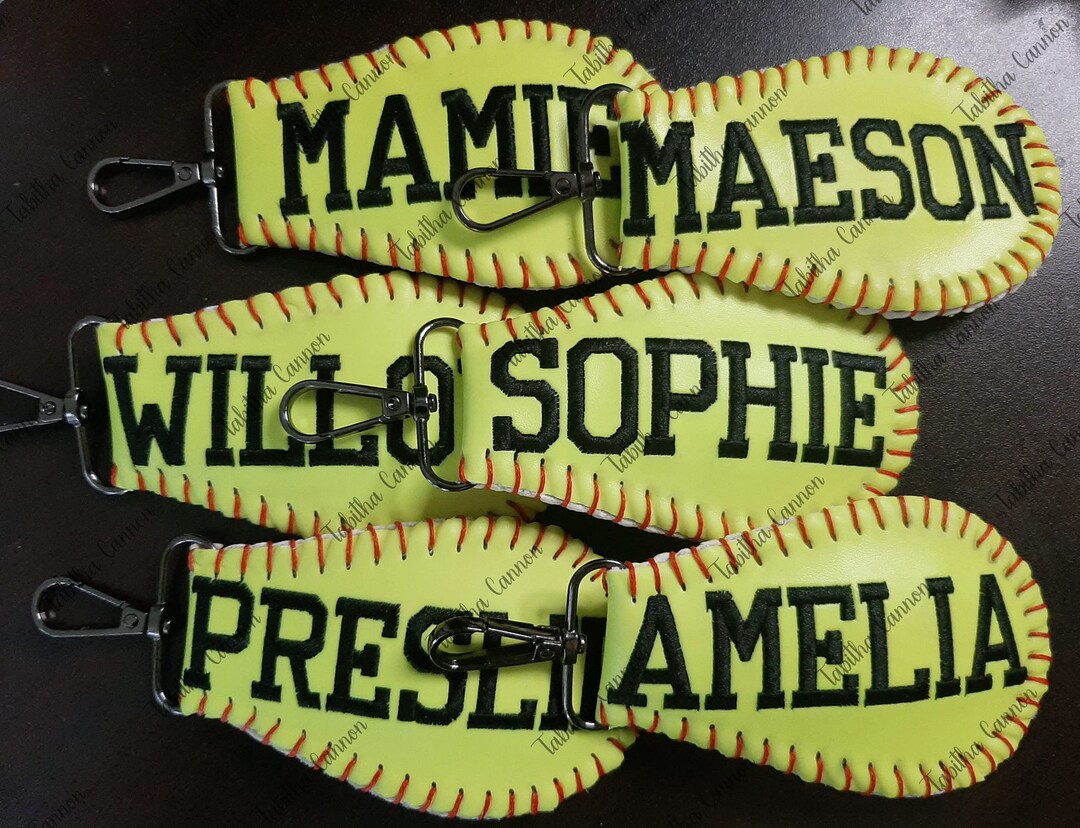 TWO SIDED - Personalized Softball Tag - Softball Bag Tag - Softball ...