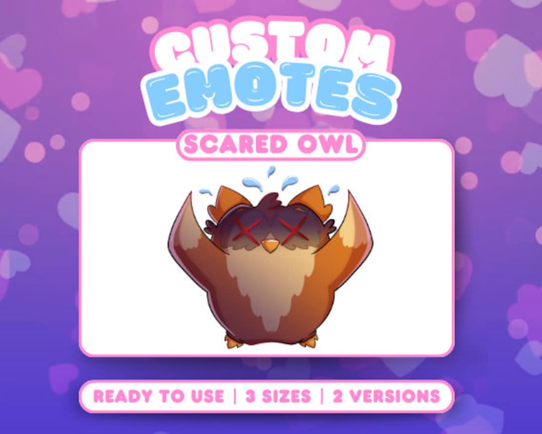 Scared Owl Emote | Owl Emote, Twitch, Discord, Youtube, Streamer ...