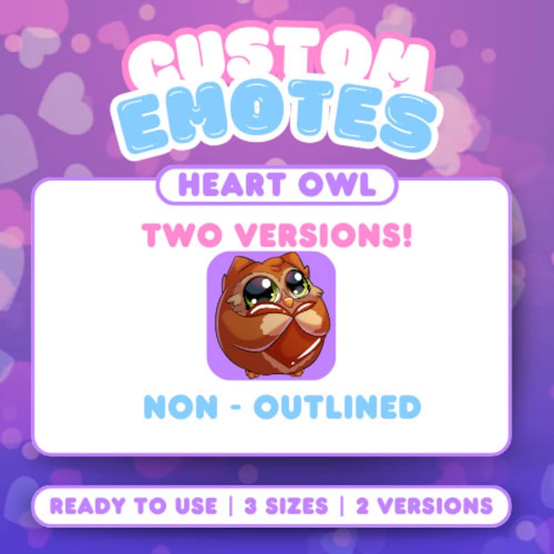 Heart Owl Emote | Owl Emote, Twitch, Discord, Youtube, Streamer ...