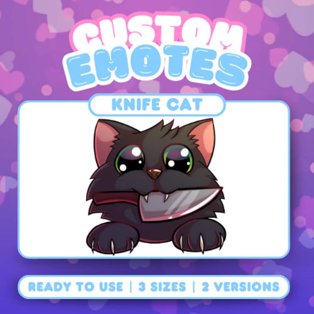 Knife Cat Emote | Cat Emote, Twitch, Discord, Youtube, Streamer ...