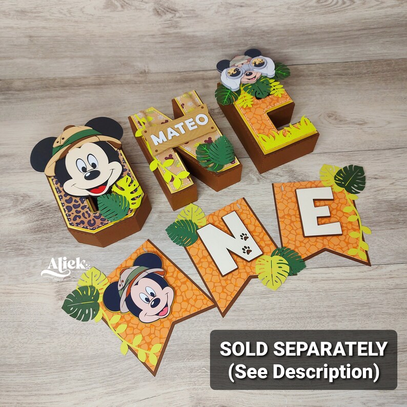 Mickey Safari 3D Letters Mickey ONE 3D 3D Letters Mickey | Etsy