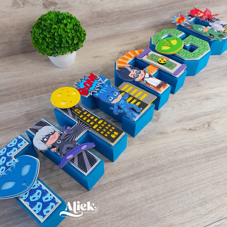 PJ Mask 3D Letters PJ Mask Birthday PJ Mask Decor Héoes En - Etsy