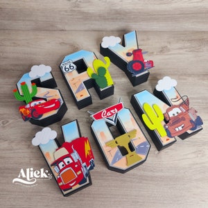 Cars 3D Letters 3D Letters Cars Birthday Cars Party Decor - Etsy