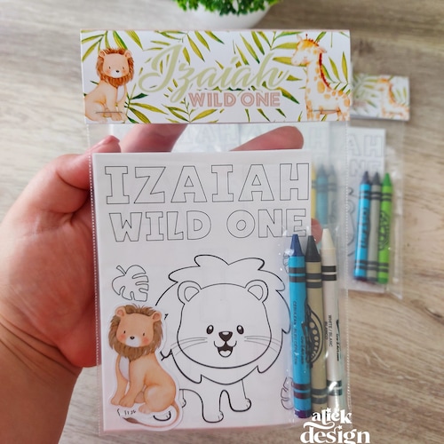 Wild Animals Coloring Book Wild One Party Decor Wild One | Etsy