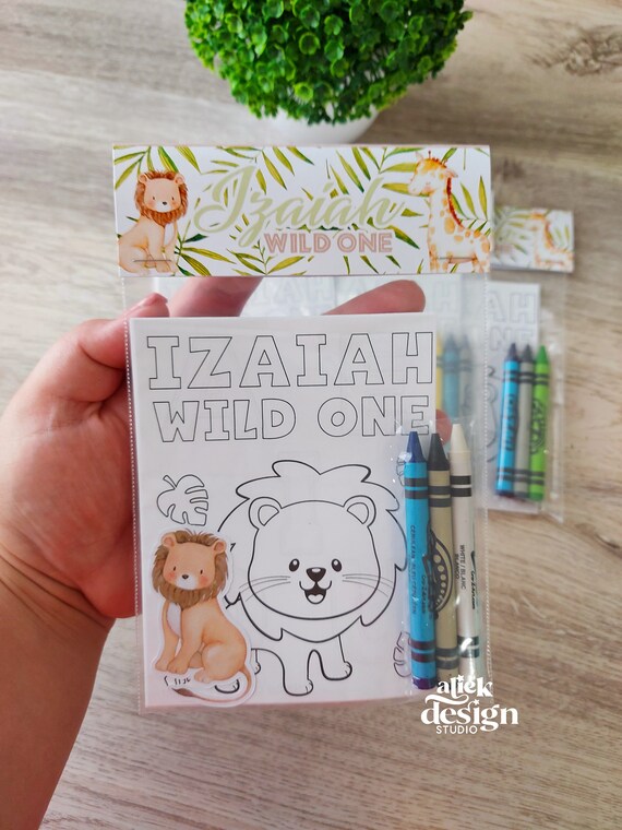 Wild Animals Coloring Book Wild One Party Decor Wild One | Etsy