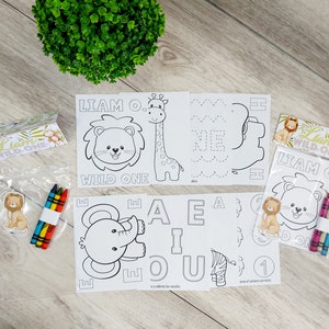Wild Animals Coloring Book, Wild One Party Decor, Wild One Birthday ...