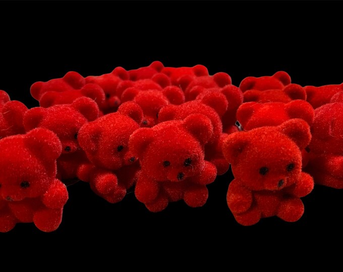 Mini Flocked Bears-flocked Miniature Bear Tiny Little Fuzzy Soft Bears ...