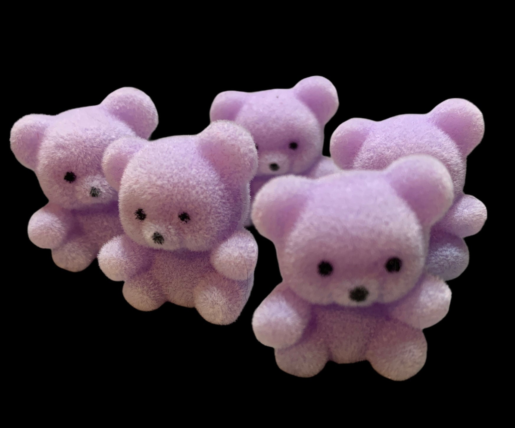 Mini Flocked Bears-flocked Miniature Bear Tiny Little Fuzzy Soft Bears ...