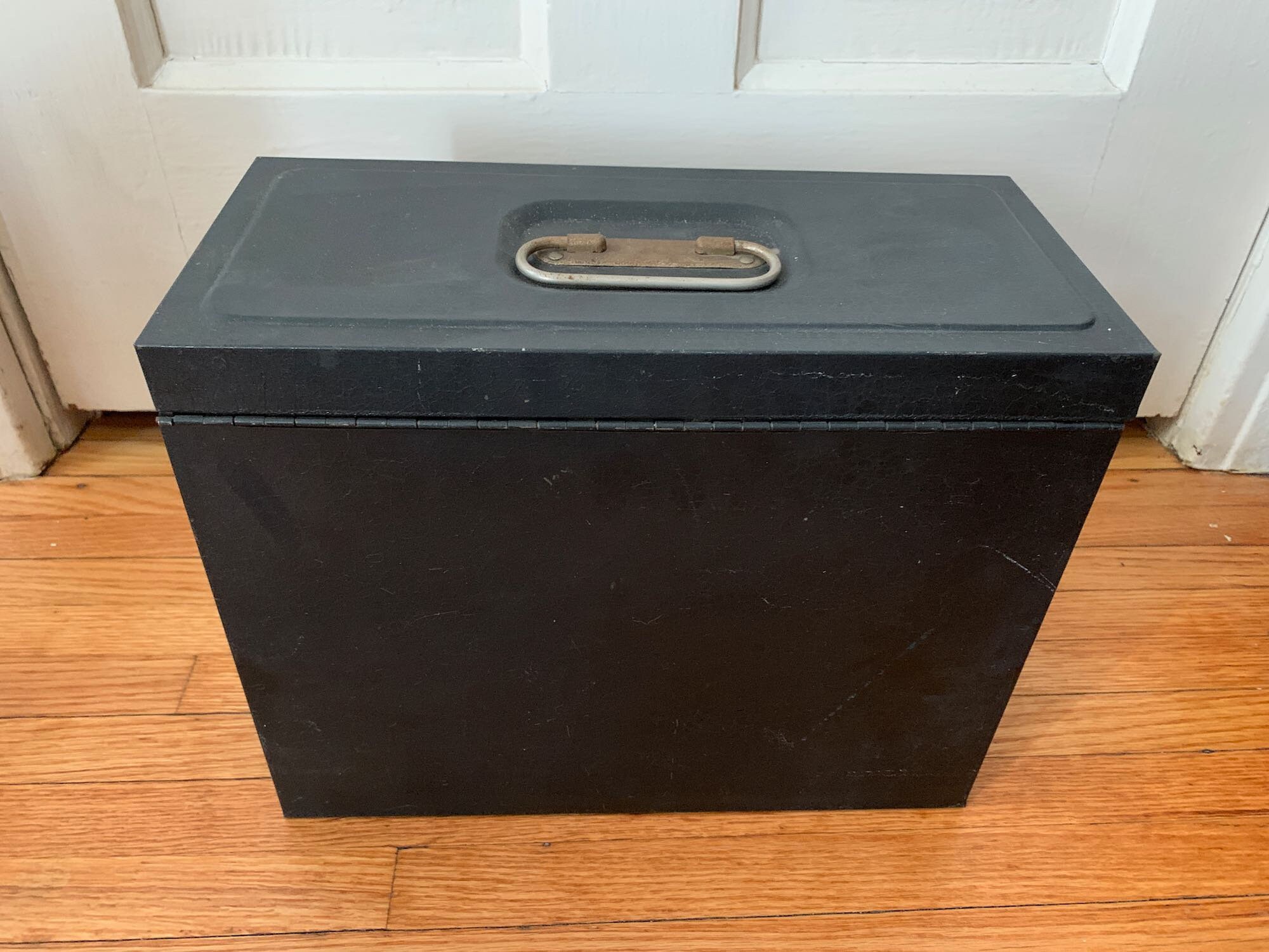Vintage Black Metal File Box With Key M - Etsy