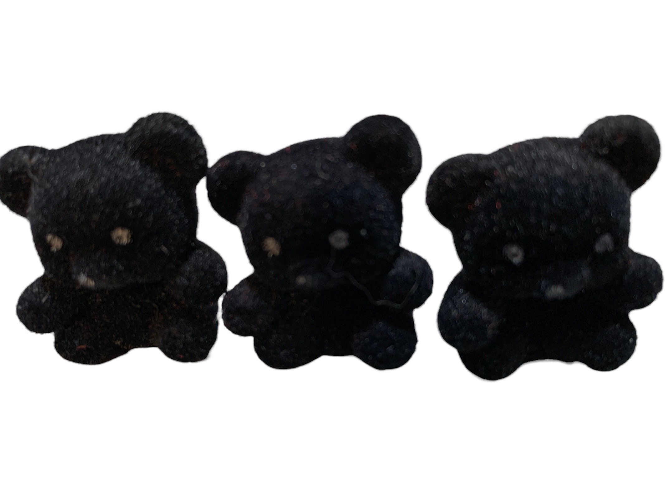 Mini Flocked Bears-flocked Miniature Bear Tiny Little Fuzzy Soft Bears ...