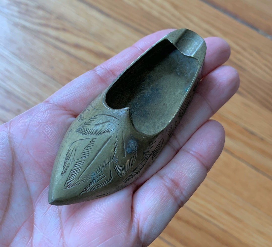 Brass Slipper Ash Tray Vintage Brass Ash Tray India Housewarming Gift ...