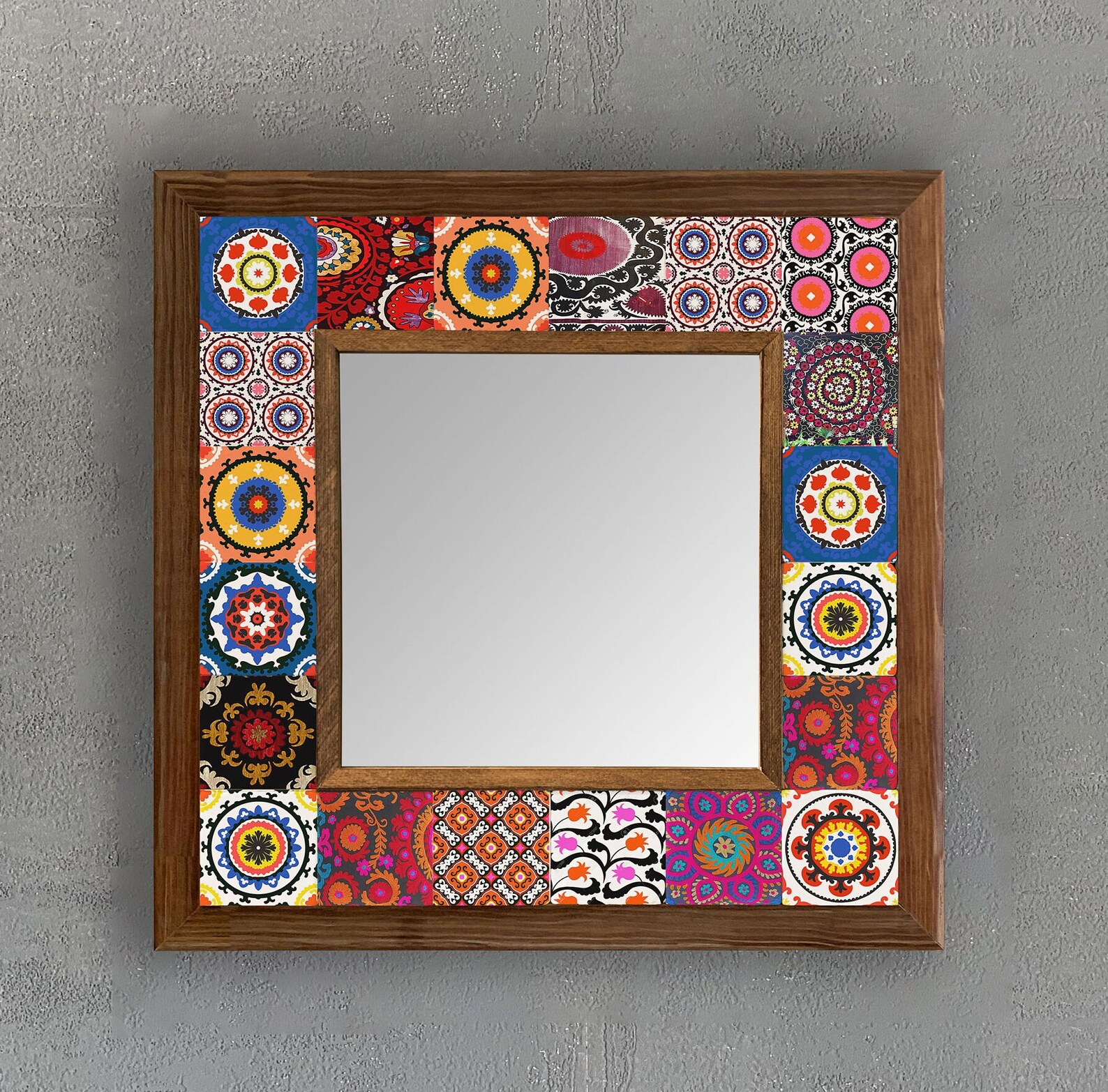 Design Tile Mirror Decorative Handmade Mirror Natural Stone - Etsy