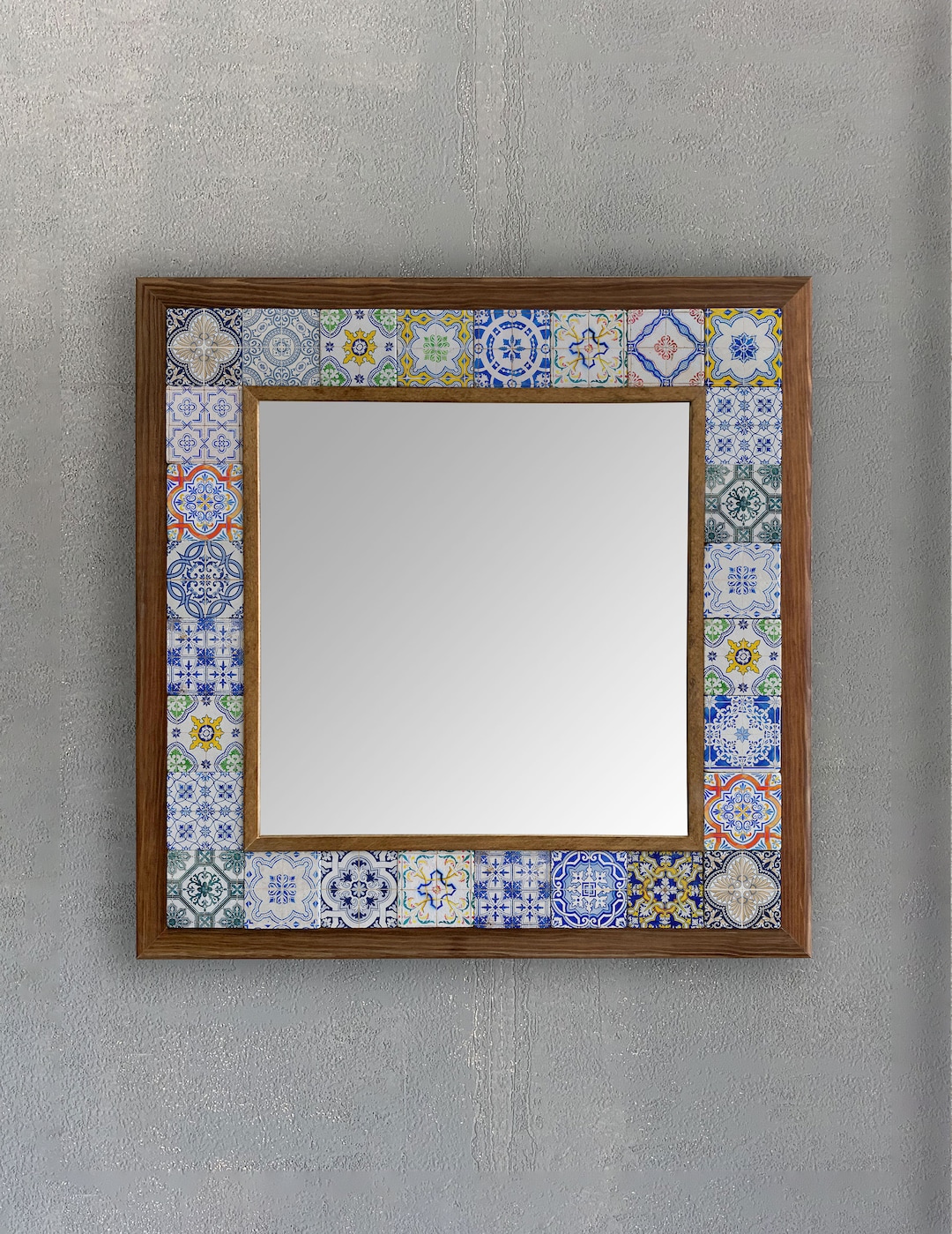 Ceramic Collage Wall Mirror, Ceramic Tile Mirror, Bathroom Mirror Wall ...