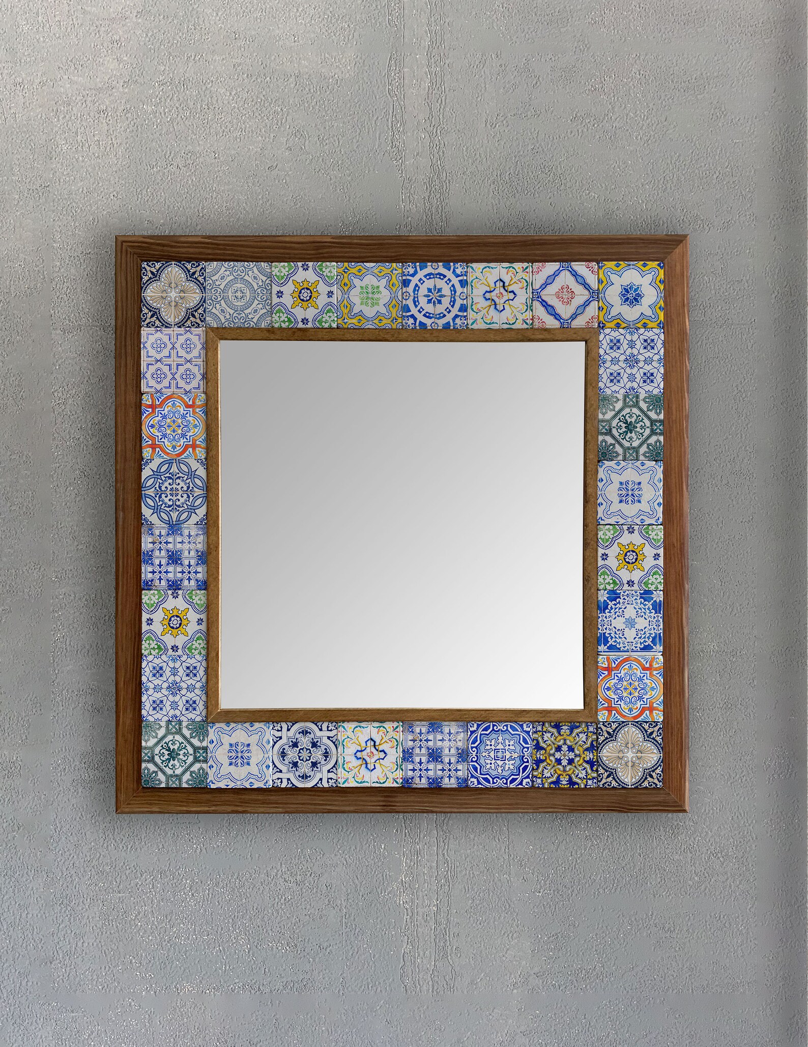 Ceramic Collage Wall Mirror Ceramic Tile Mirror Bathroom - Etsy