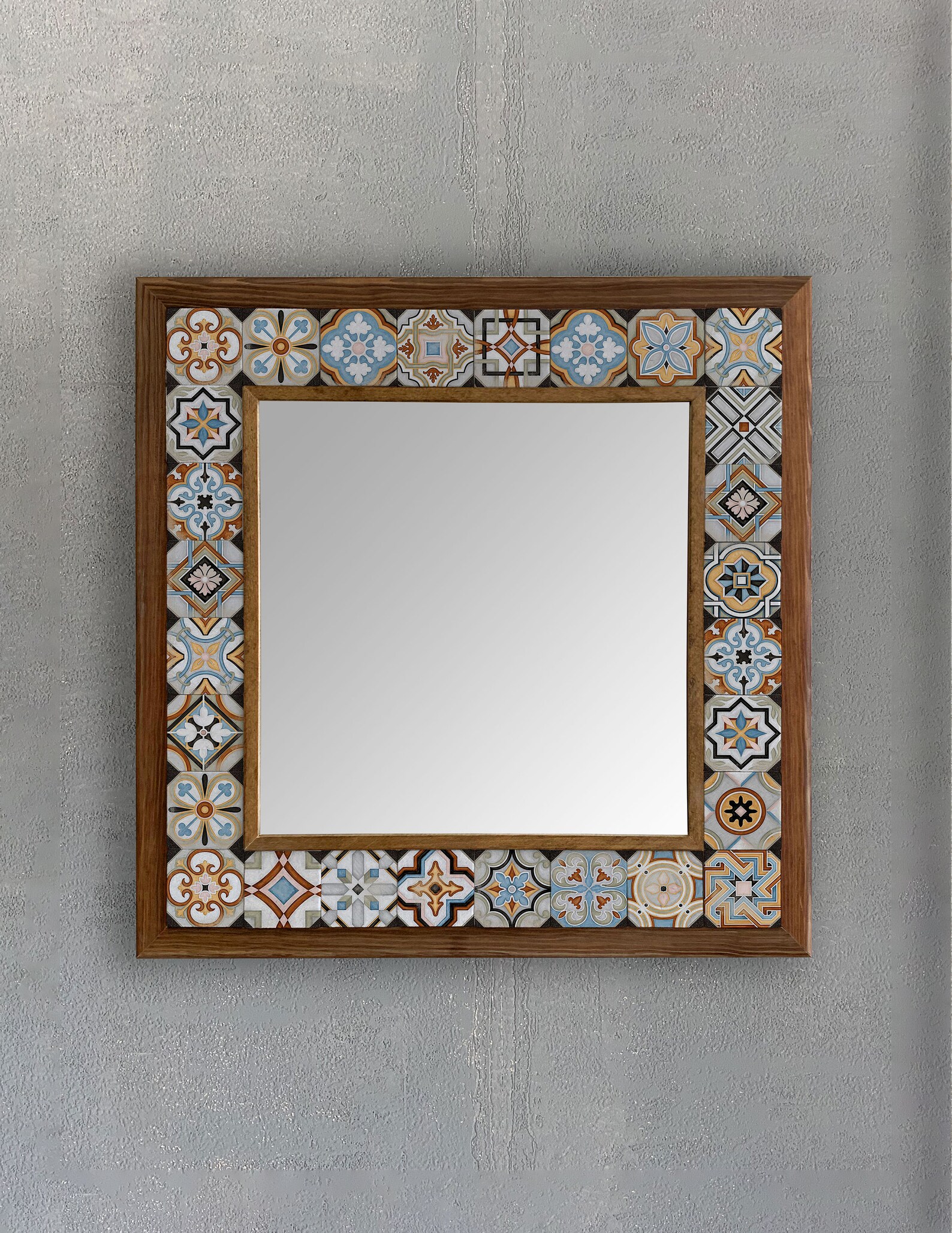 Unique Wooden Stone Mirror Design Decorative Wall Hanging | Etsy